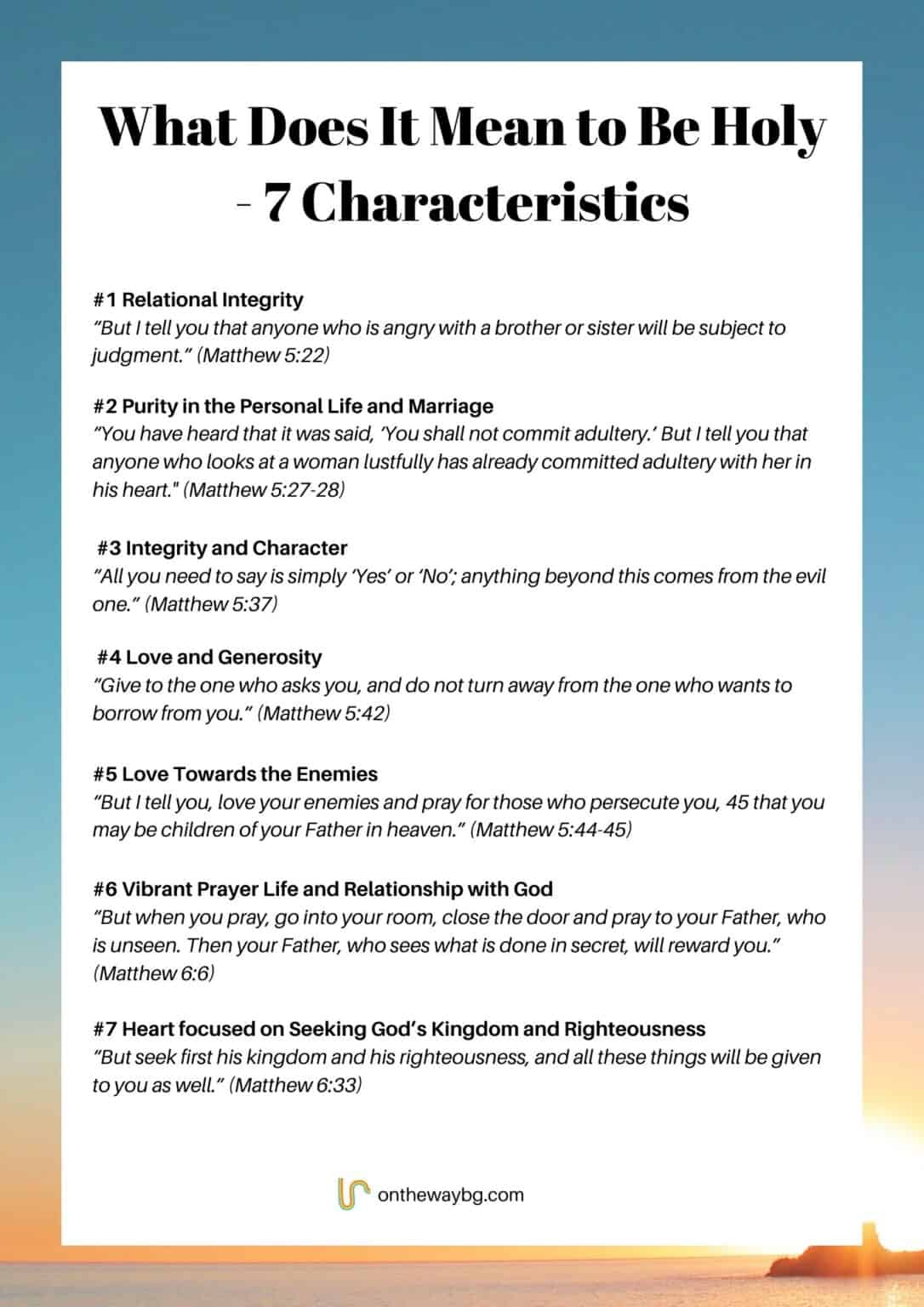 What Does It Mean to Be Holy - Ontheway blog