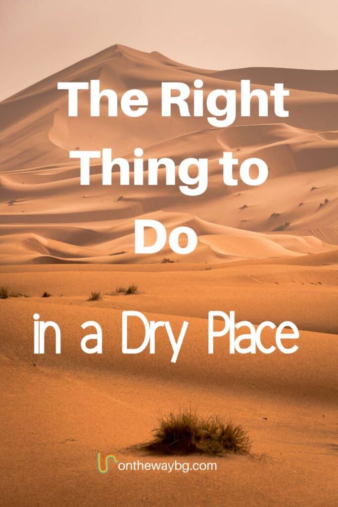 The Right Thing to Do in a Dry Place - Ontheway blog